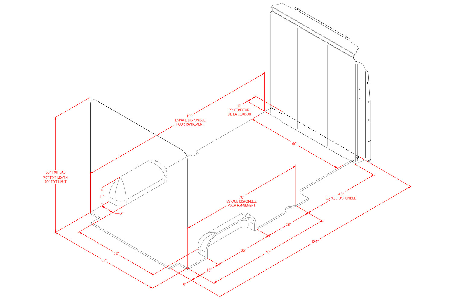 Dimensions fourgonnette – Mory – Accessoires de camion